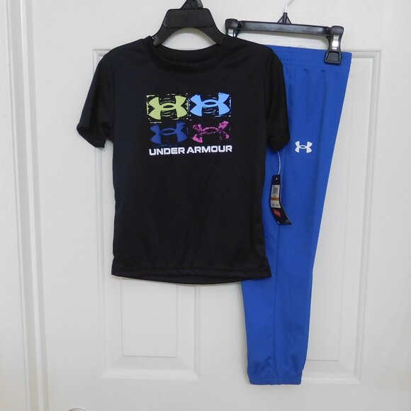 Under Armour | Matching Sets | Nwt 2pc Under Armour Black Colorful Logo ...